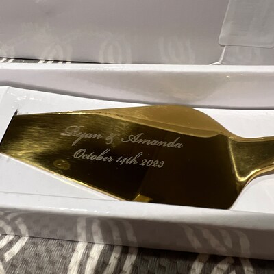 Personalized Wedding CAKE CUTTING SET Gold Golden Cutter Knife - Etsy