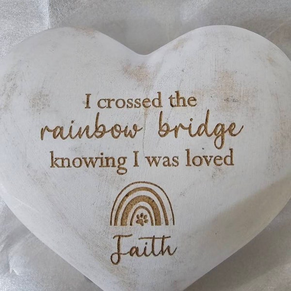 Crossed the Rainbow Bridge Memorial Plaque | Pet Memorial Gift ...