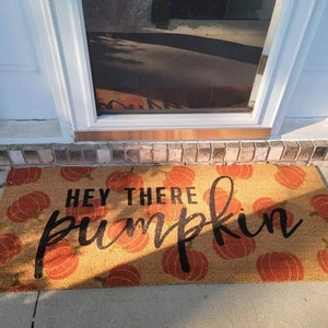 Hey There Pumpkin Doormat, Fall Welcome Mat, Fall Decor, Funny Doormat ...
