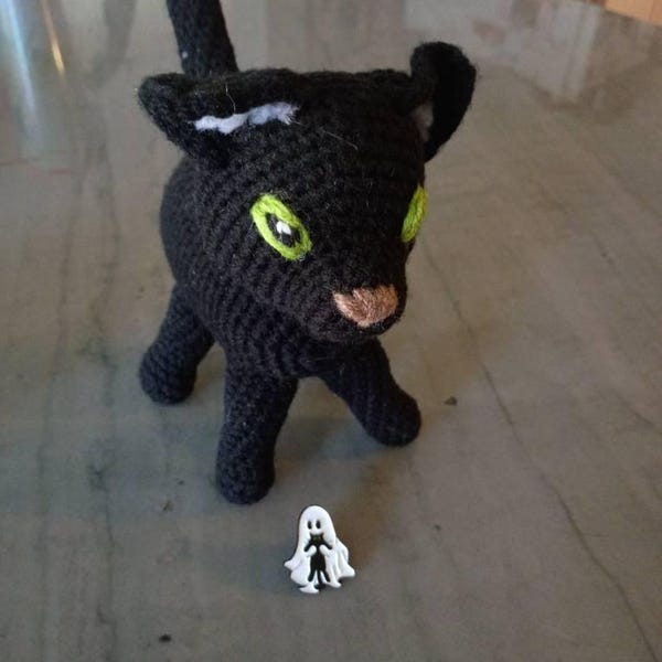 Ghost and Black Cat Enamel Pin | Cute Pin Badge | Lapel Pin | Halloween ...