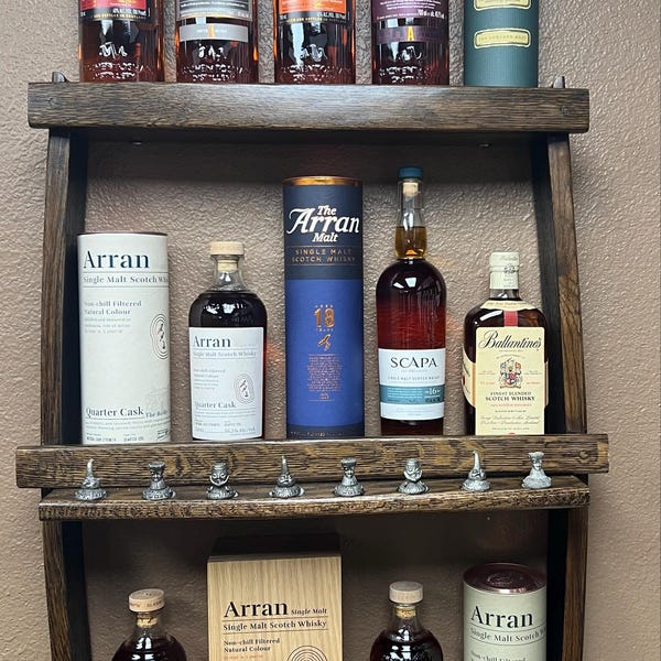 Whiskey Barrel Stave Wall Mounted Liquor Cabinet, Reclaimed Wood ...