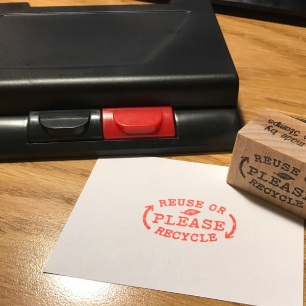 Please Recycle Rubber Stamp, Sustainable Packaging Stamp Handmade by ...