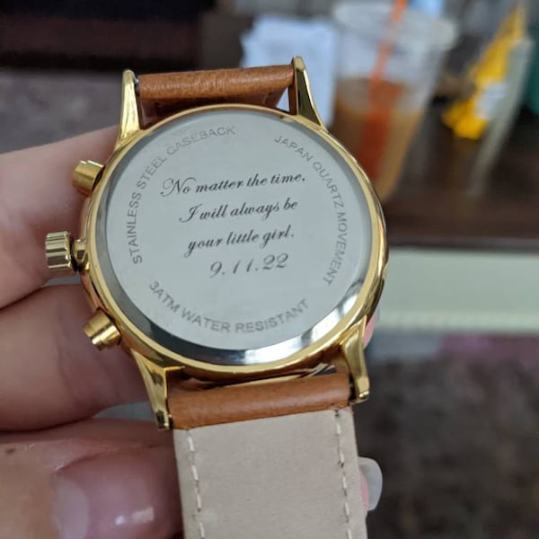 Personalized Watch, Custom Engraved Personalized Mens Gold Wrist Watch ...
