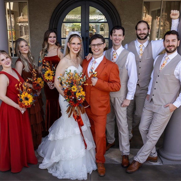 Fall Floral Tie/brown and Blue Floral Tie/fall Wedding Ties/wedding ...