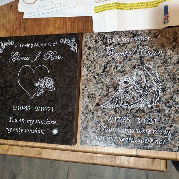 Celebration of Life/infant Memorial Stones -high Detail Markers 3 Line ...