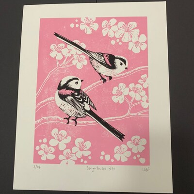 Starling Bird Linocut Print Hand-pulled Limited Edition - Etsy