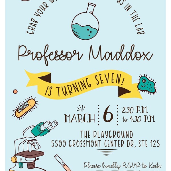 Science Birthday Party Printable Invitation - DIY - Girl STEM Invite ...
