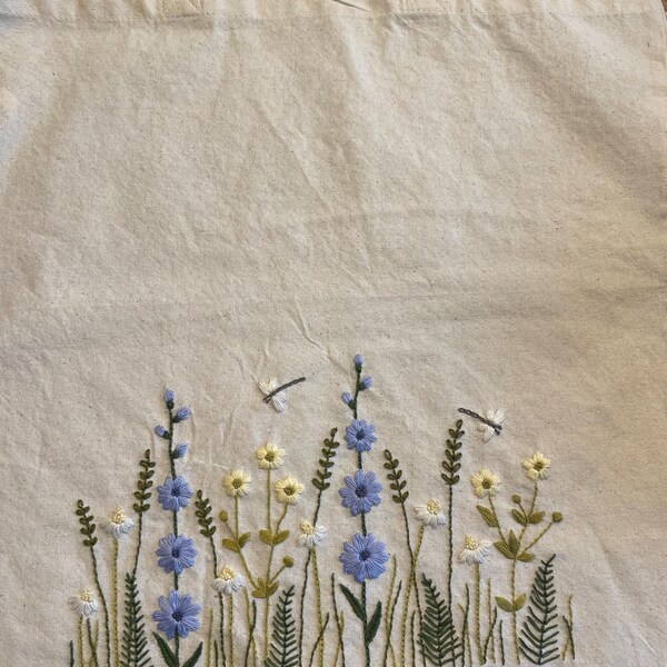 Small Pouch Design DIY Hand Embroidery, Wildflowers Embroidery Pattern ...