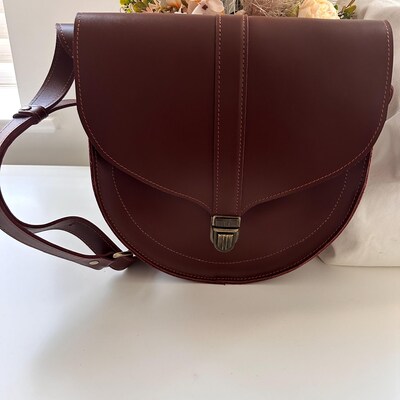 Leather Half-moon Bag, College Bag for Women, Shoulder Bag Minimal ...