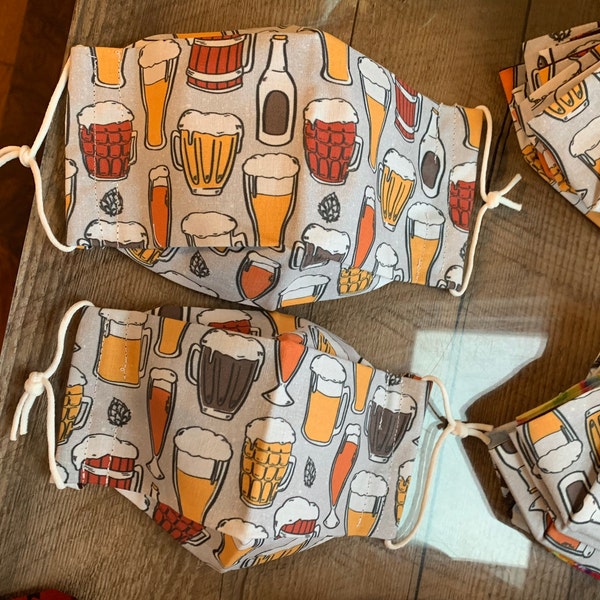 Beer Glass Fabric by the Yard / Adult Gift Project / Hops and Ale ...