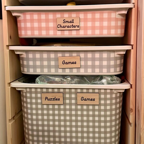 Wooden Circle Toy Box Storage Labels, Playroom, Nursery, Ikea Trofast ...