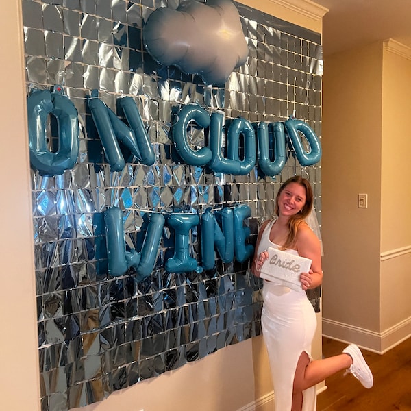 On Cloud Wine Balloon Banner Birthday Party for Her Balloon Letters ...