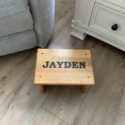 Large Step Stool Personalized Name Burned Into the Wood That Will Last ...
