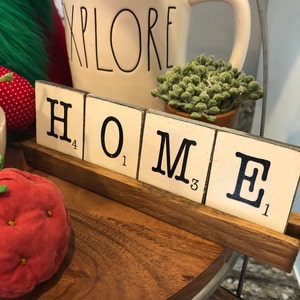 Tiered Tray Scrabble Tiles With Wooden Tray. Made to Order, Custom ...