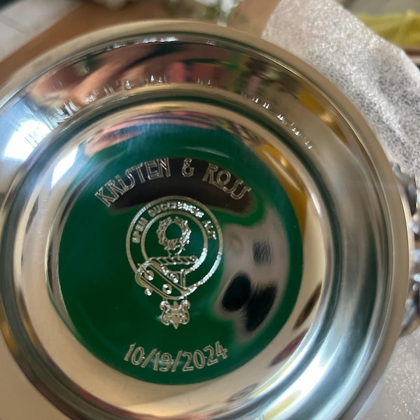 1 Pint Double Lines Fancy Handle Pewter Tankard With Free Text ...