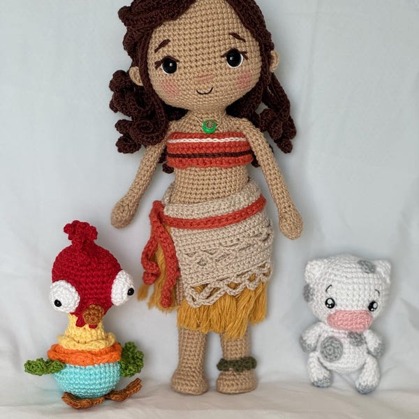 Eng-esp Hawaii Girl,rooster and Pig Pattern - Etsy