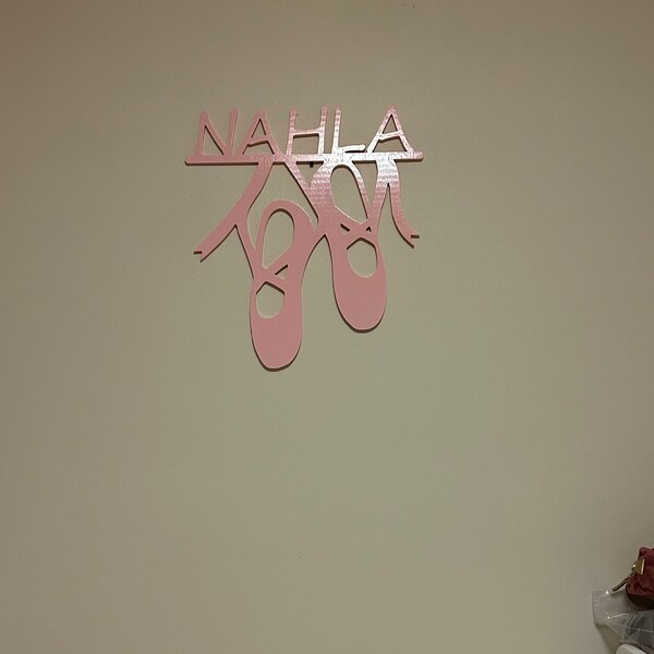 Custom Ballerina Wood Cutout Sign, Personalized Ballet Shoes Name Sign ...