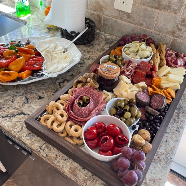 Large Charcuterie Board - Rustic Farmhouse Serving Platter - Mother’s ...