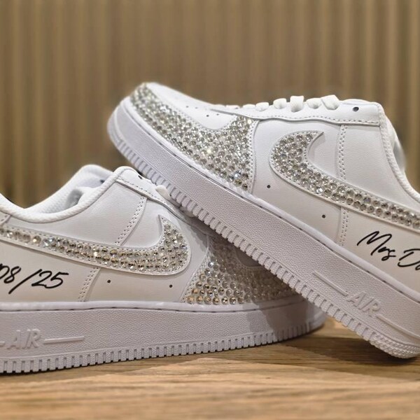 Bridal Air Force 1 Butterfly Floral Embroidered Sneakers • Bridal Shoes ...