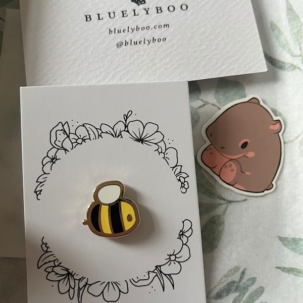 Bee Mini Pin - Cute Small Yellow Gold Kawaii Board Filler Hard Enamel ...