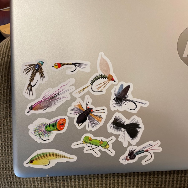 Fly Fishing Flies 5-piece Trout Flies Sticker Pack | Waterproof ...