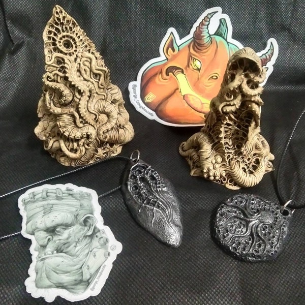 Cthulhu Myth Altar.h.p.lovecraft .bone Painted Ver. - Etsy