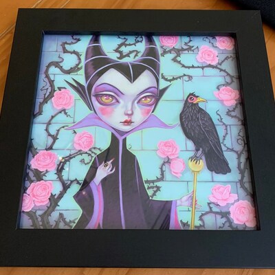 Maleficent Art Print Pop Surrealism, Big Eyes, Painting 8x8 - Etsy