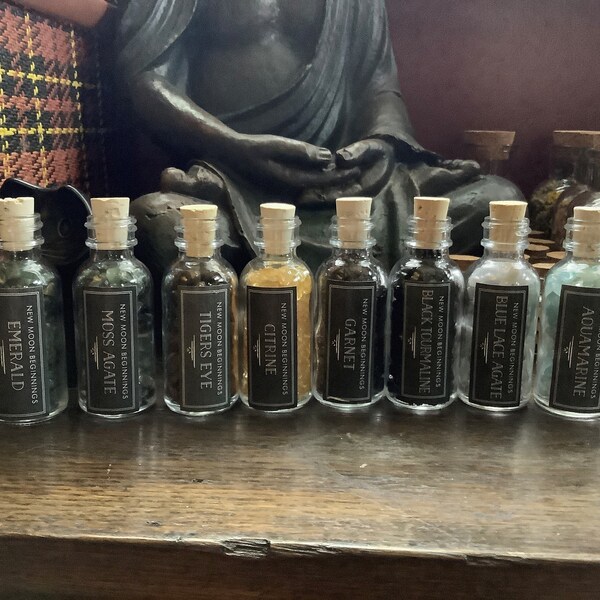 Gemstone Crystal Bottle 70 Stone Types Available Stone Bottle Set ...