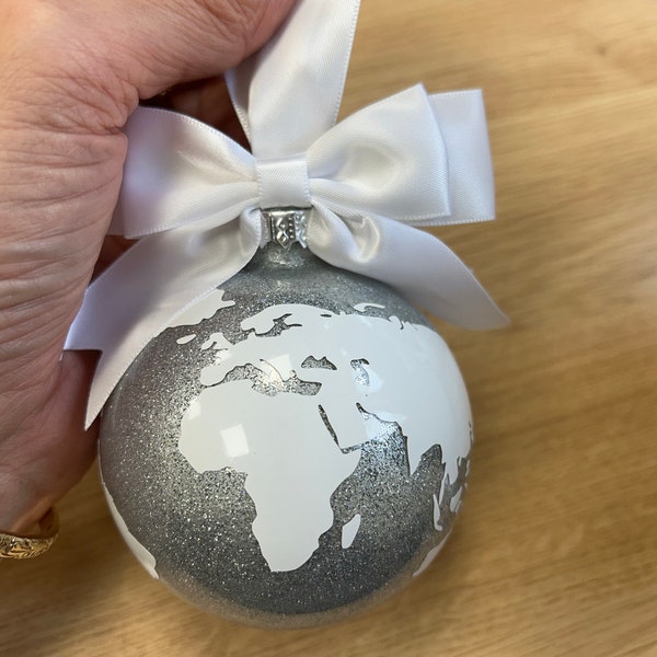 Personalised World Map Christmas Tree Bauble Gift, Travel Gift, Cabin ...