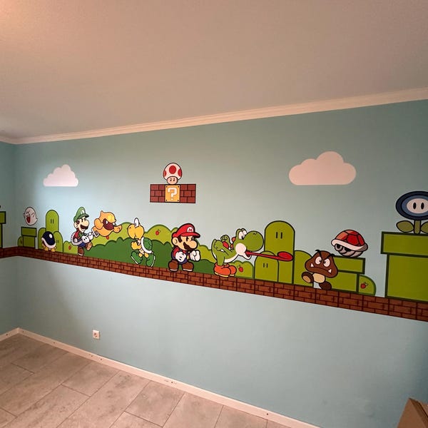 Removable Luigi Wall Decal Super Mario Bros Wall Sticker for Children ...