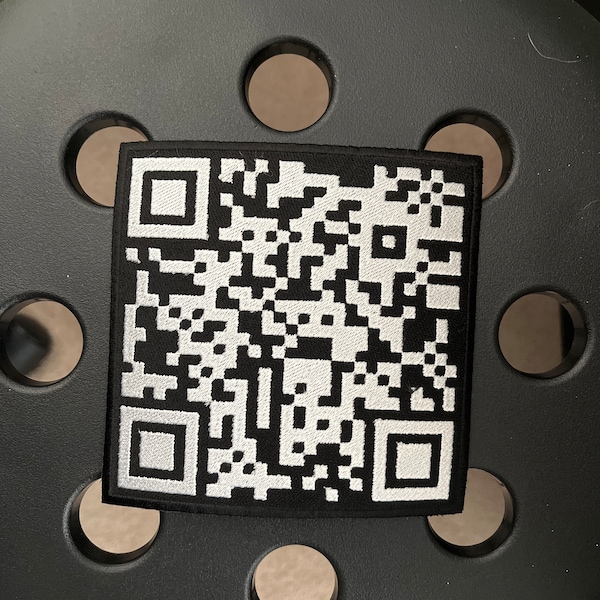 Custom QR Code Embroidered Patch, Personalised QR Code, Iron on QR ...