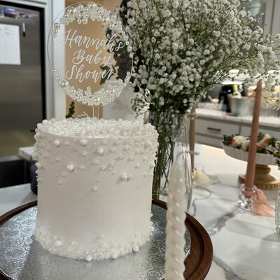 Pearl Acrylic Cake Topper Acrylic Wedding Cake Topper Pearl Cake Topper ...