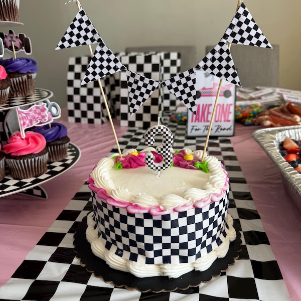 Free USA Shipping/racing Fabric Banner/race Car Cake Banner/racing Cake ...