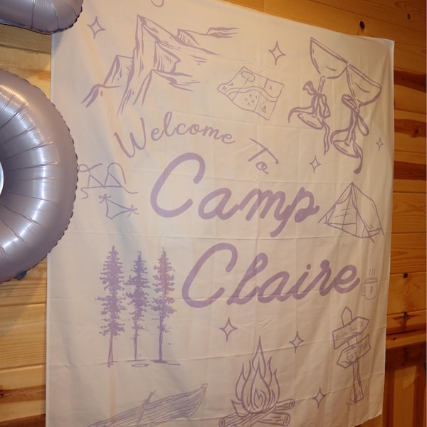 Custom Camp Bach Tapestry Personalized Camping Bachelorette Banner ...