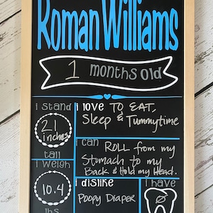 Monthly Baby Chalkboard Milestone Chalkboard Baby Shower Gift Baby Girl ...
