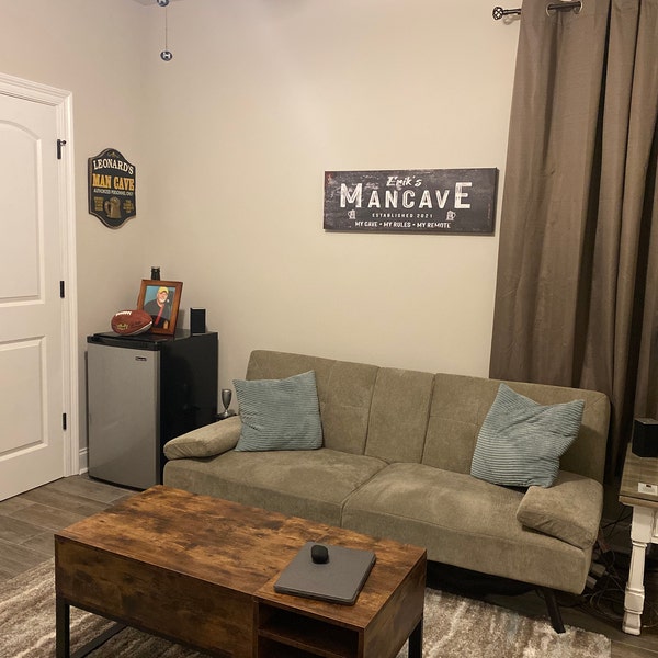Man Cave Sign, Man Cave Personalized Canvas Decor, Man Cave Bar Sign ...