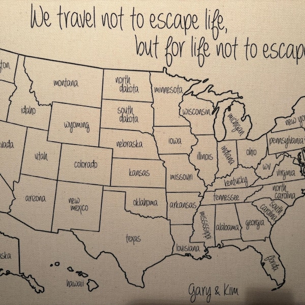 DIY Kit Push Pin Map, US Map With Push Pins, Travel Map Tracker, United ...