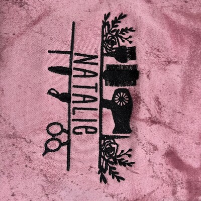 Floral Hairdresser Split Monogram Frame Embroidery File,haidresser ...