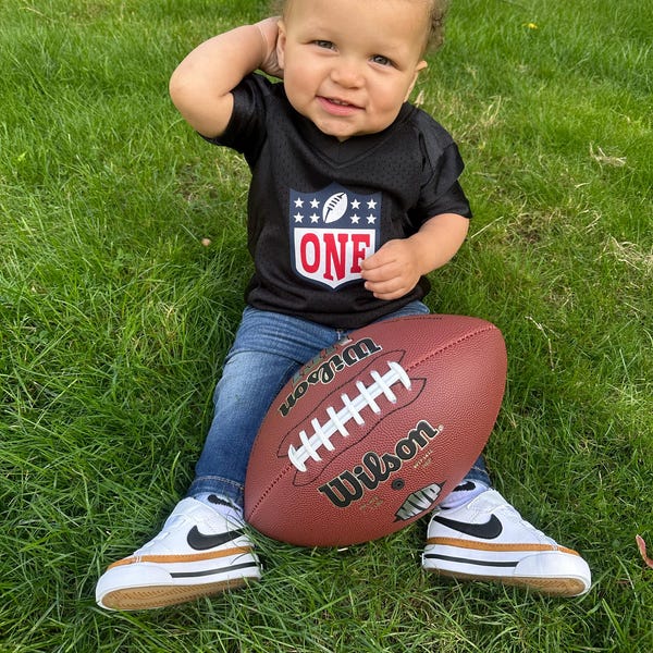 Custom Football Baby Jersey First Birthday Outfit Infant Toddler ...