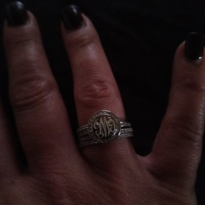 925 Sterling Silver Monogram Flip Ring, Two Sided Ring, Double Side ...