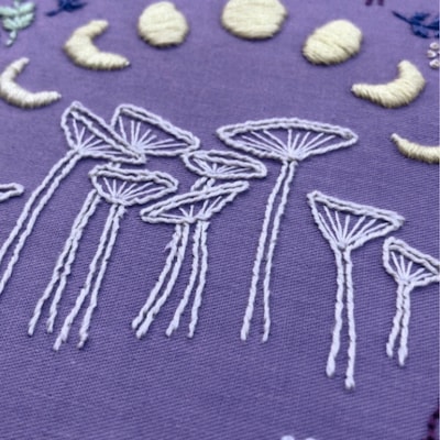 FAIRY RING Pdf Embroidery Pattern, Embroidery Hoop Art, Lunar Phases ...