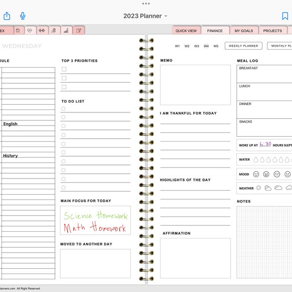 Onenote Digital Planner, Hyperlinked Onenote Planner, 2024 2025 Digital ...