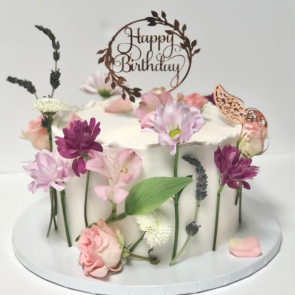 Wedding Cake Topper Svg, Birthday Topper Svg, Flower Wreath Frame Svg ...