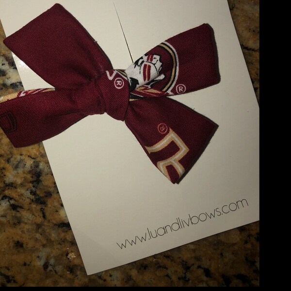 Team Embroidered Long Tail Bows - CUSTOM, Sports Team Fan Bows ...