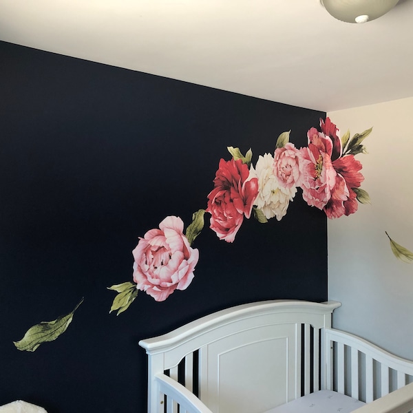 Flower Decals, Large Pink and Red Flower Decals Wall Stickers ...