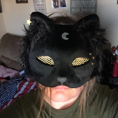 Black Cat Mask Therian Gear for Girls Tweens Teens Black Cat Halloween ...