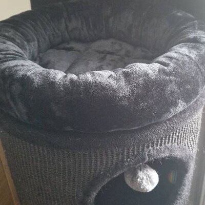 SILVER GREY Chenille Corduroy 6/7pc Cat Tree Bed Replacement Set to Fit ...
