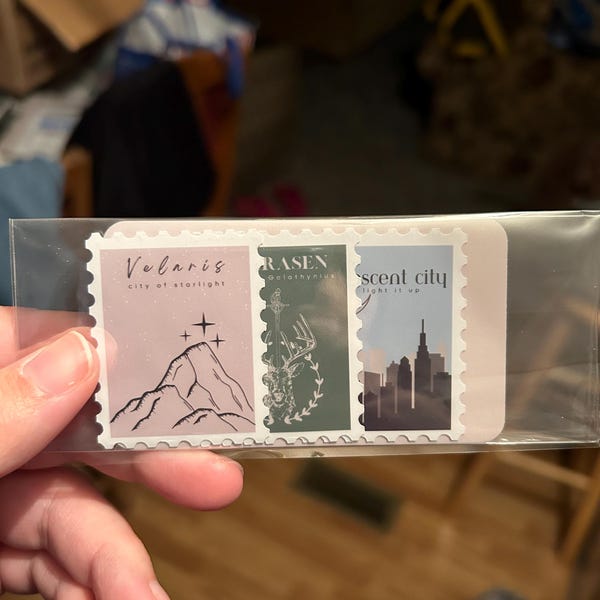SJM Cities Stamp Sticker Pack VINYL STICKER Velaris City of Starlight ...