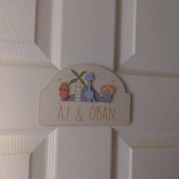 Dinosaur Door Sign - Personalised Child's Door Plaque - Dinosaurs ...