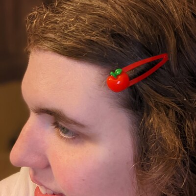 Apple Snap Hair Clips Pack of 2 Red - Etsy